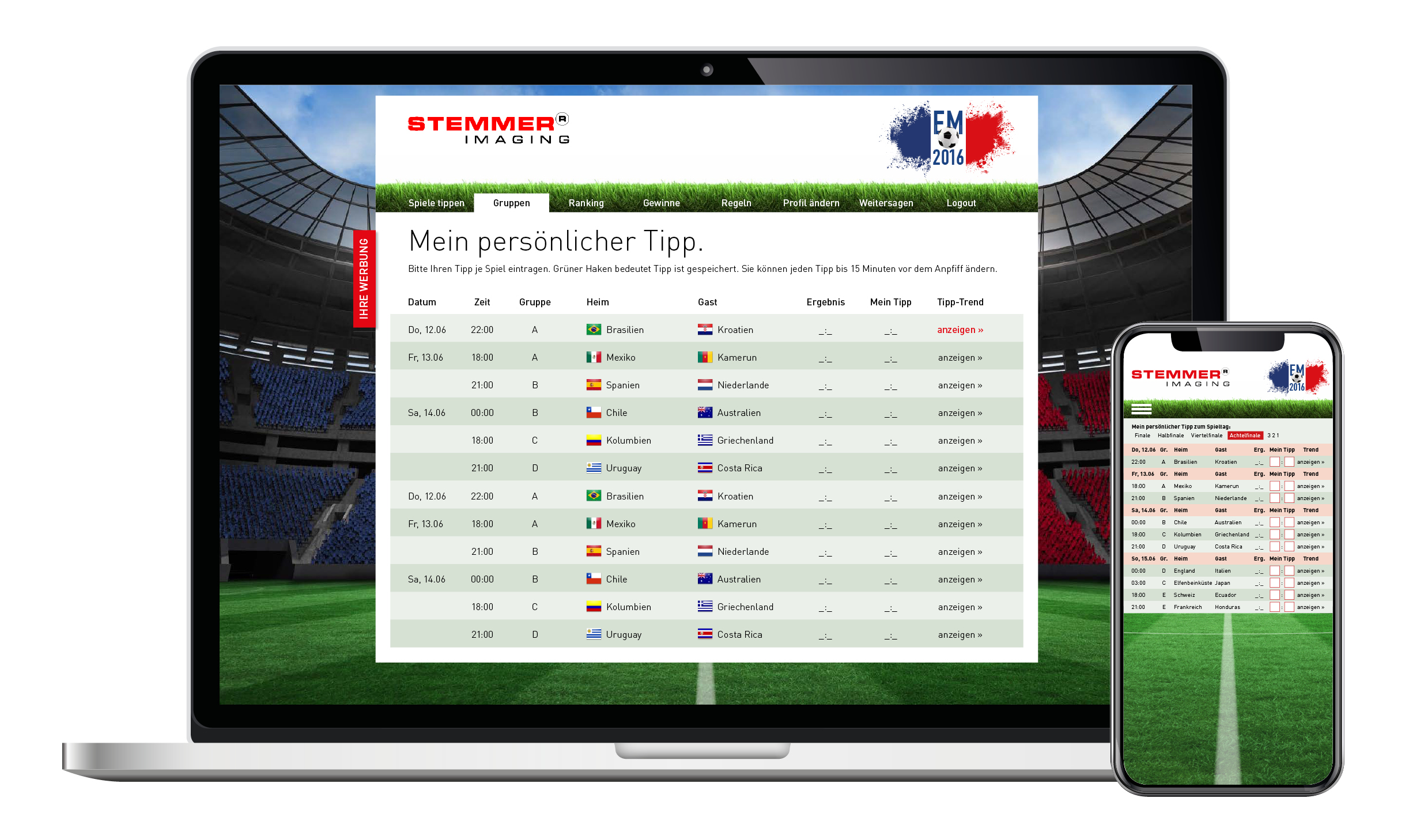 Kundenbetreuung durch Fußball-EM-Tippspiel | TRONN